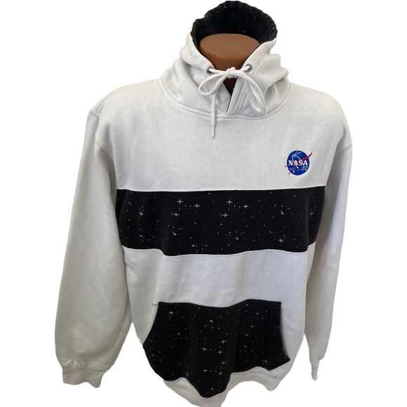 Eighty Eight | Shirts | Nasa Hooded Sweatshirt Mens Med Pullover Black ...